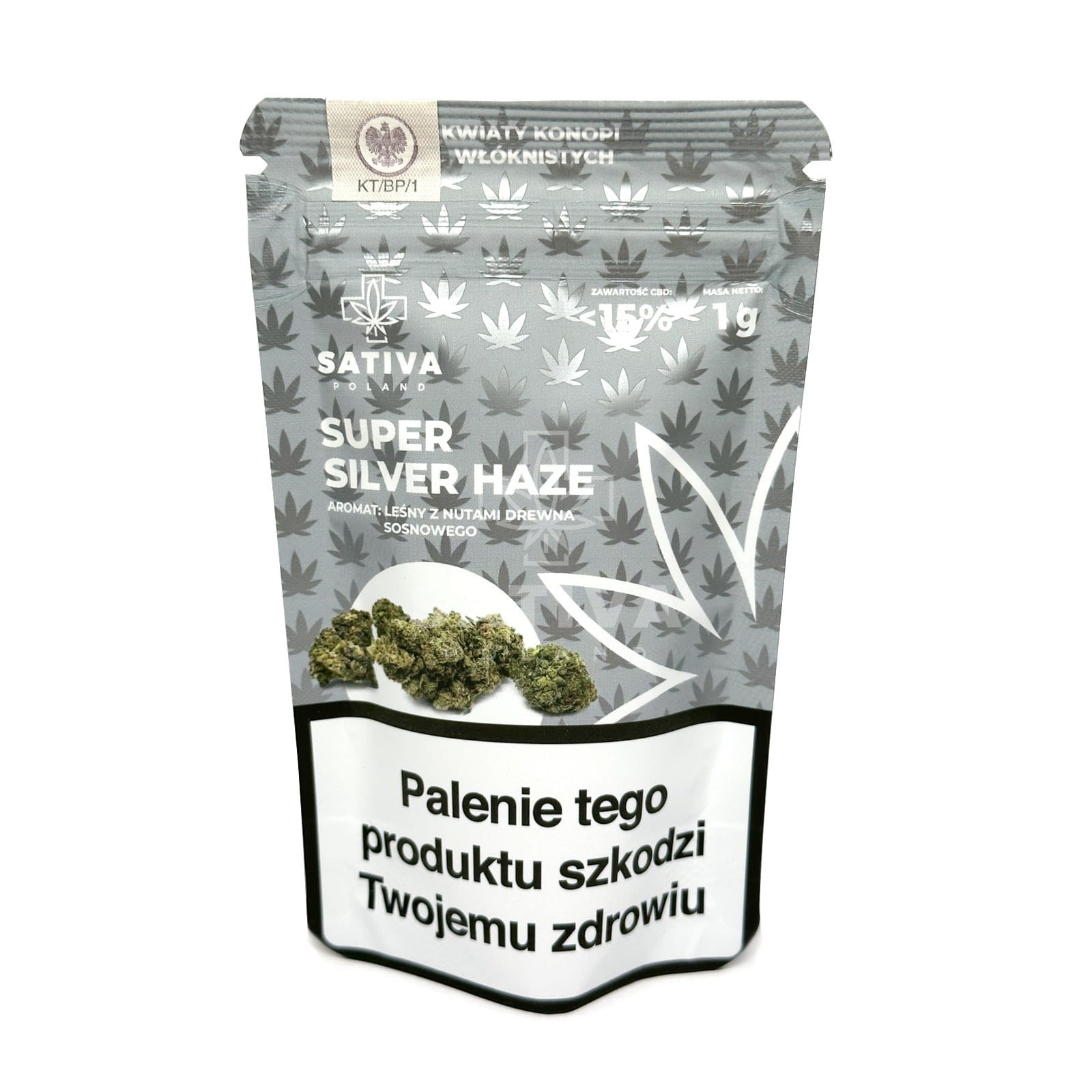 CBD Kwiaty konopi "SUPER SILVER HAZE" 1 g - Sativa Poland B2B